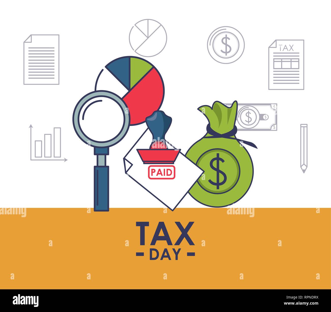 Tax day finance card Stock Vector Image & Art - Alamy