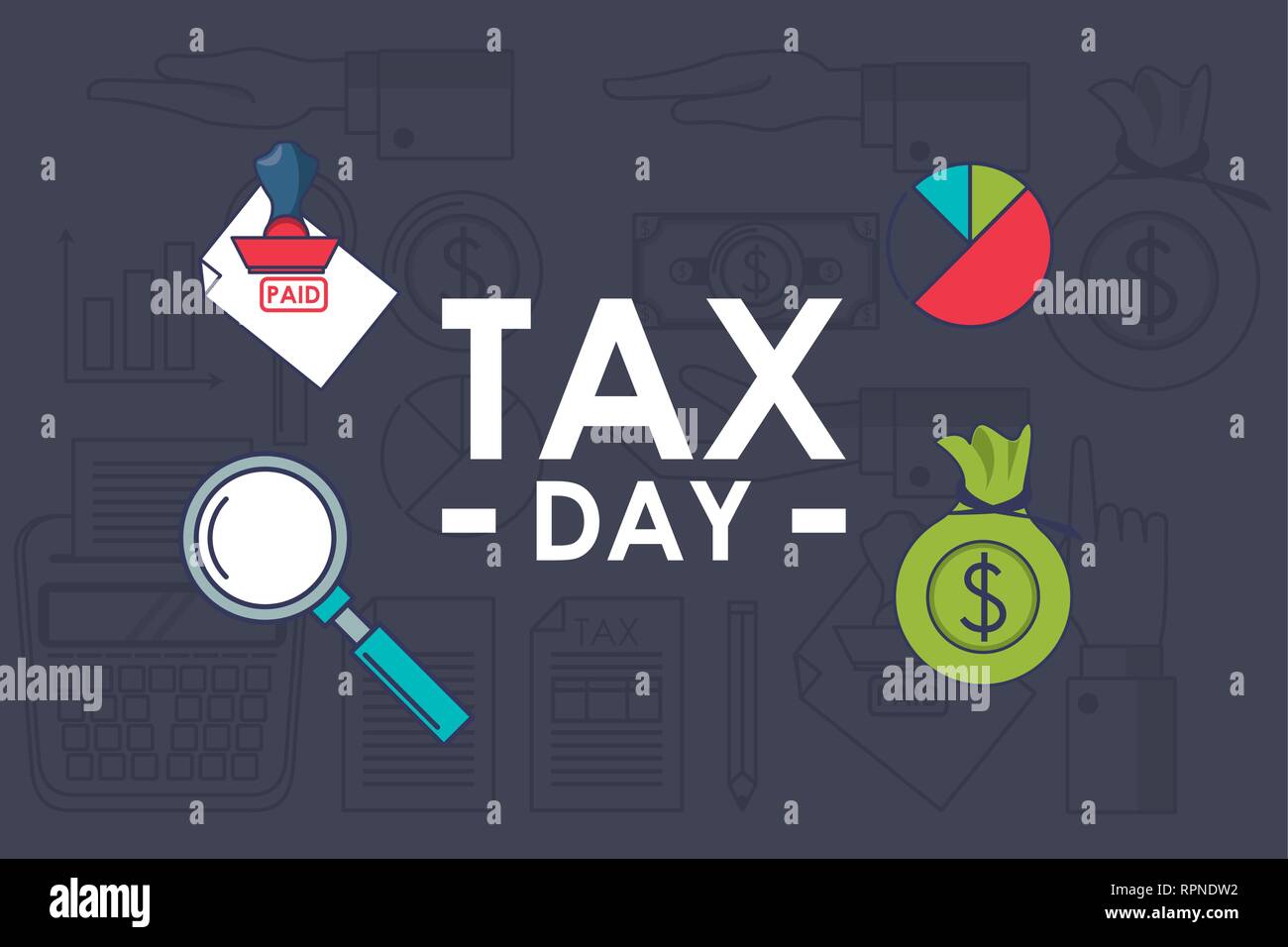 Tax day finance card Stock Vector Image & Art - Alamy