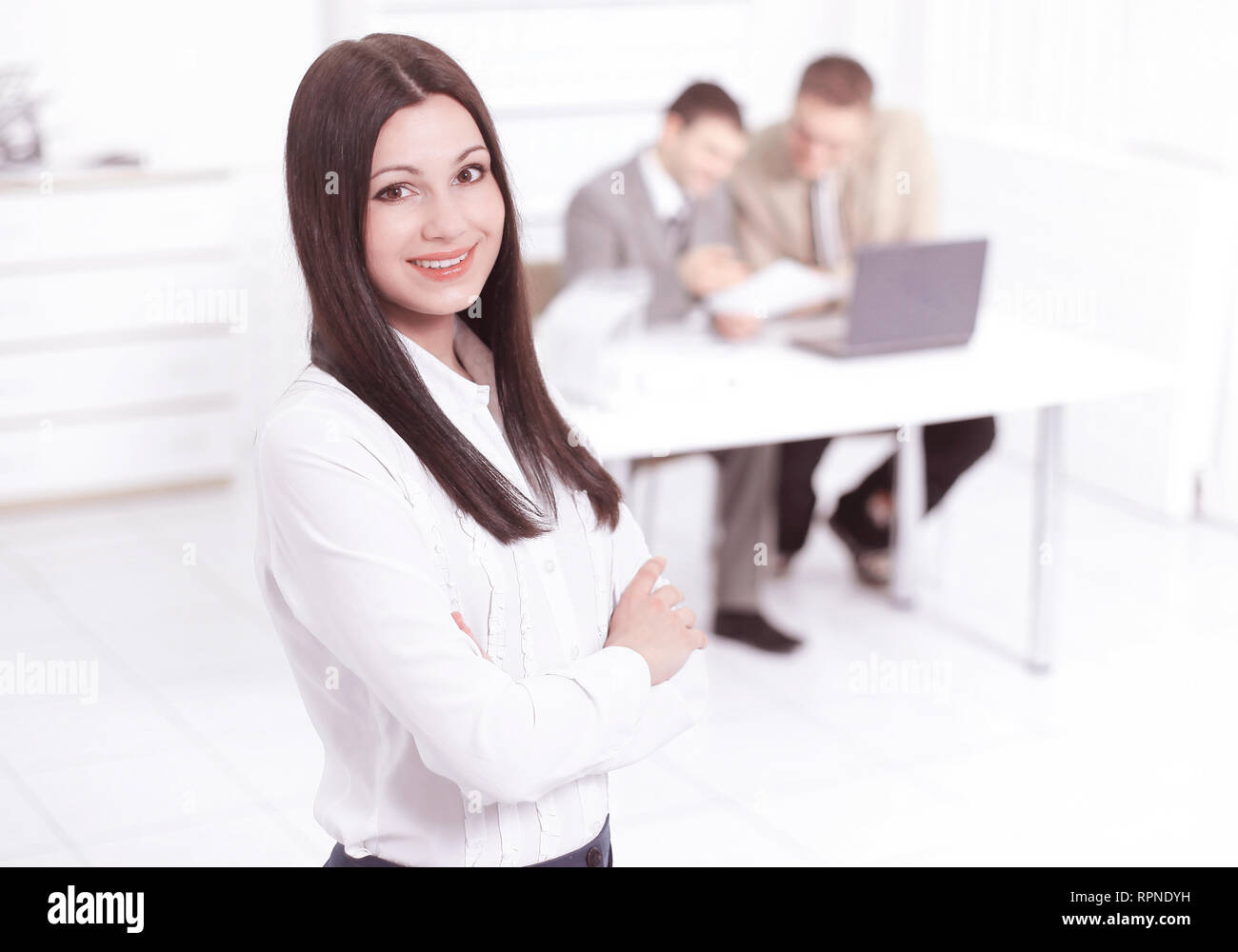 Cute young manager assistant hi-res stock photography and images - Alamy
