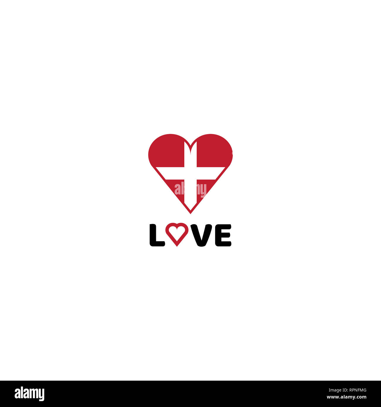 vector illustration love logo with health icon design Stock Photo - Alamy
