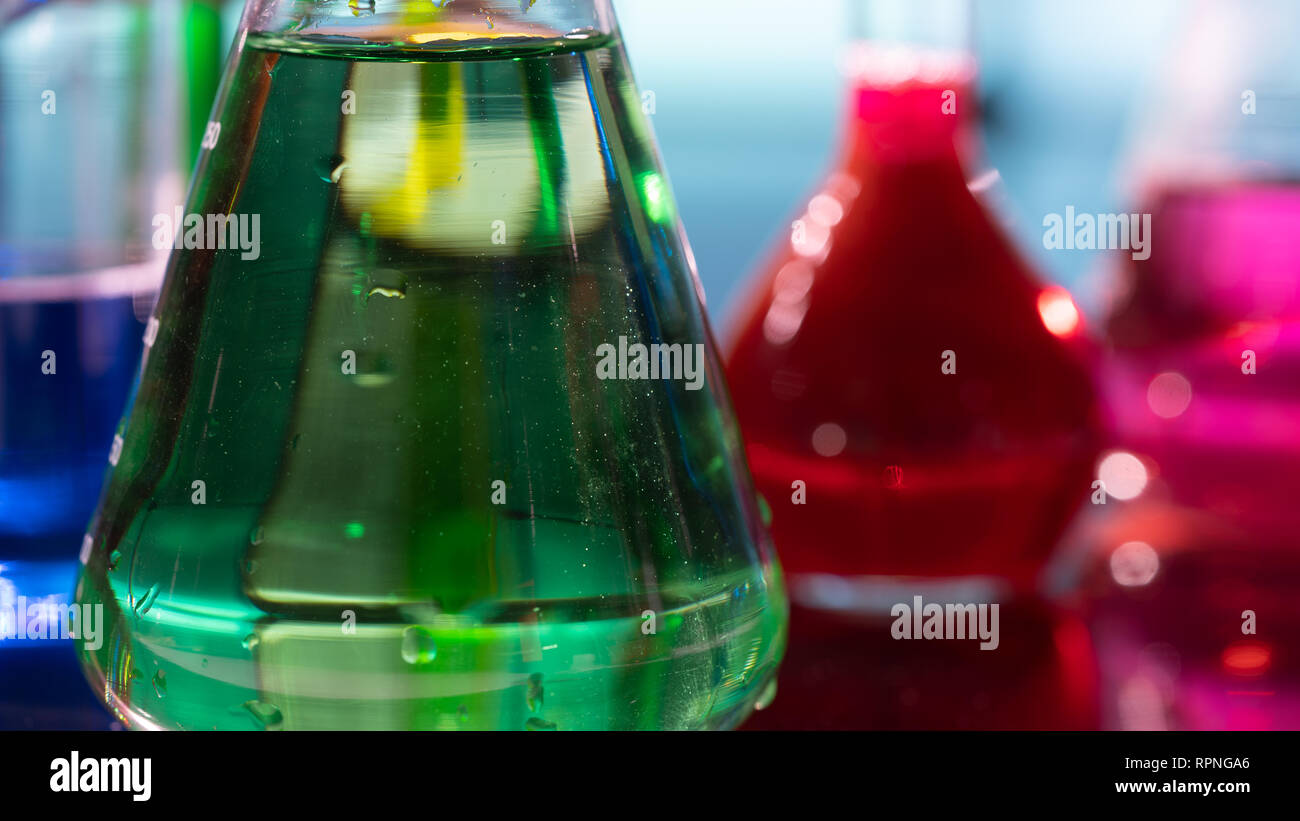 flasks and test tubes in a chemistry laboratory Stock Photo - Alamy