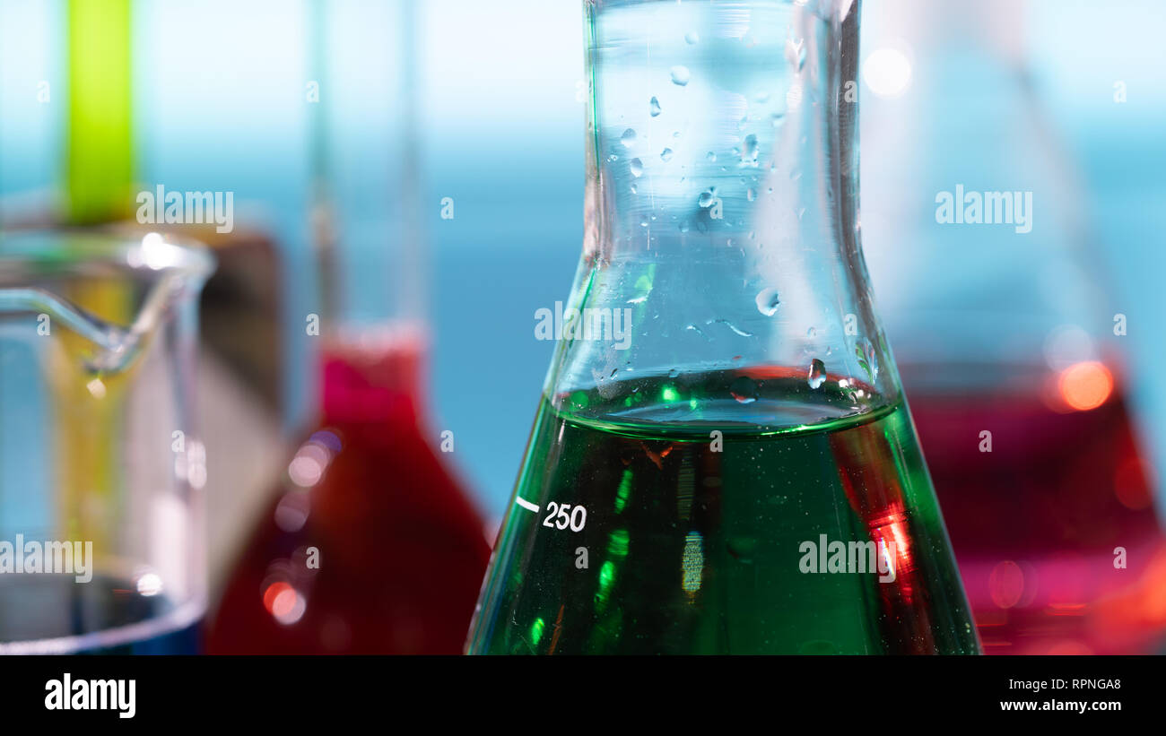 flasks and test tubes in a chemistry laboratory Stock Photo - Alamy