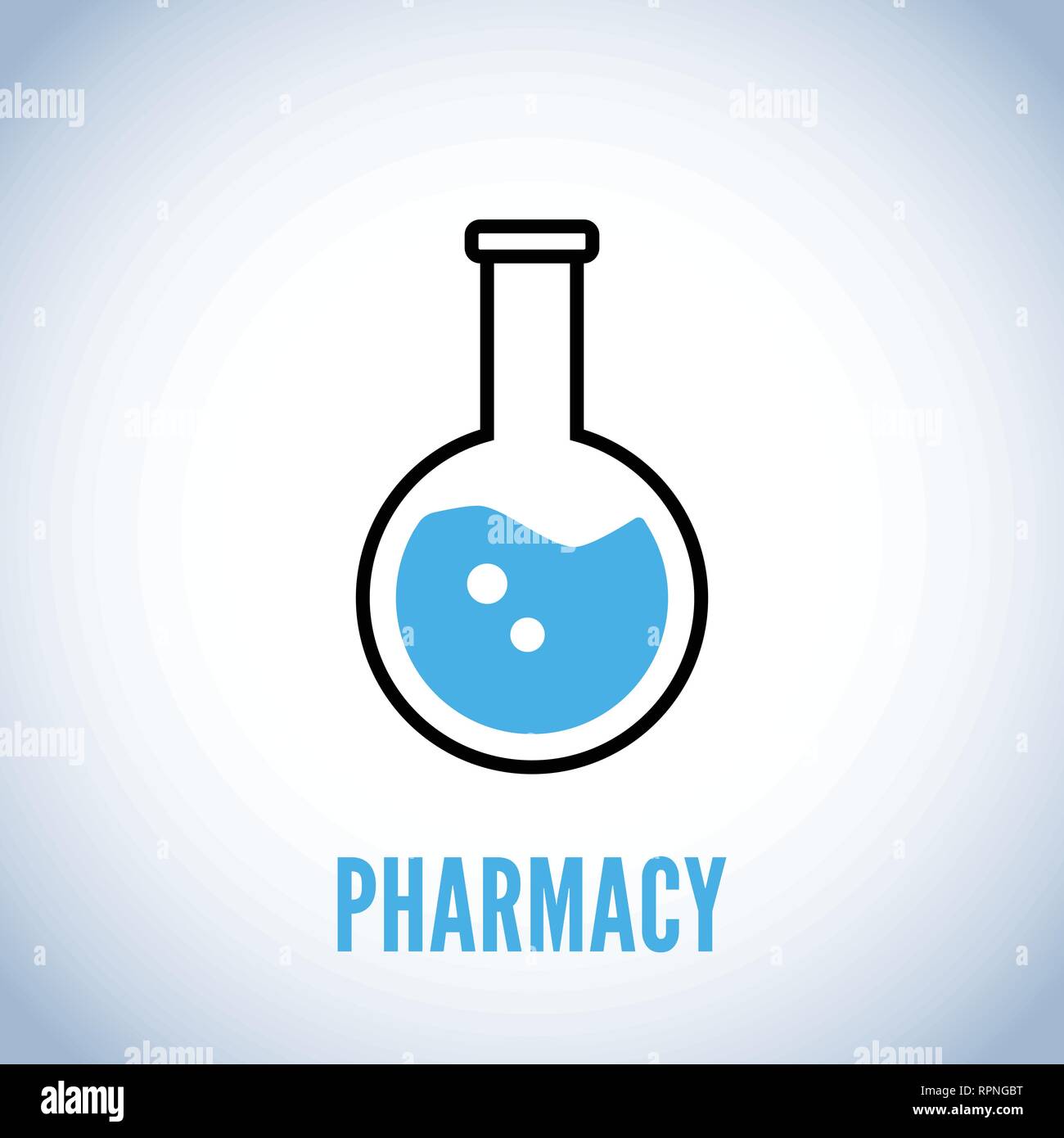 Blue line test tube flask Stock Vector Images - Alamy