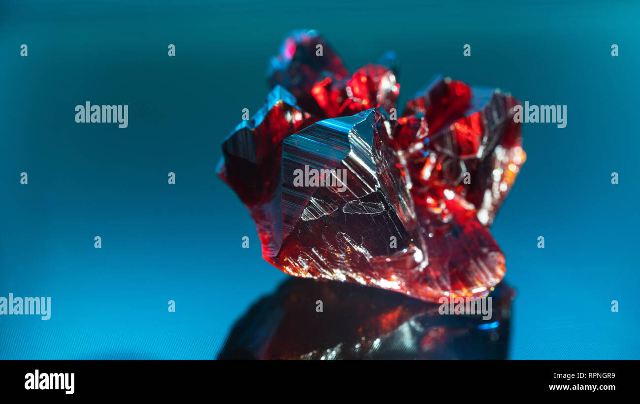 Natural raw red crystal. Natural red precious mineral stone Stock Photo ...