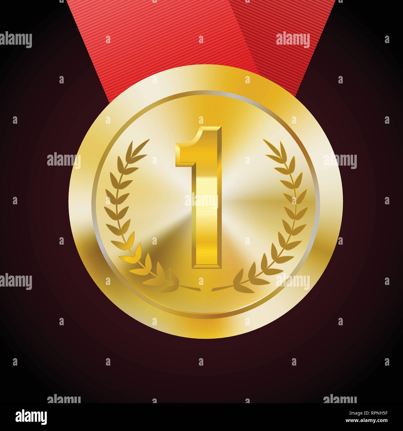 first place gold medal, vector award illustration Stock Vector Image ...