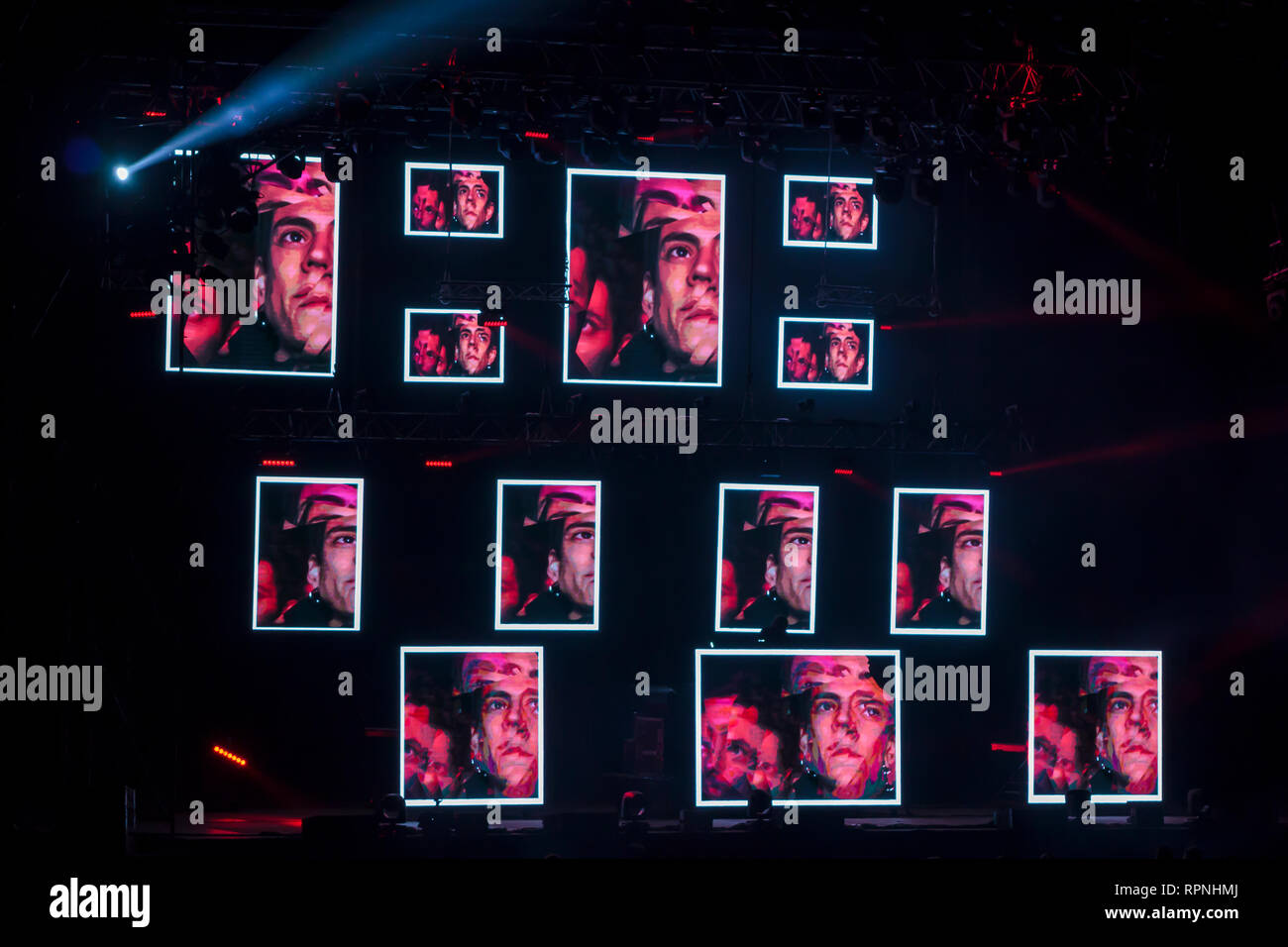 Aphex Twin with multiple giant screens at the stage. Primavera Sound in ...