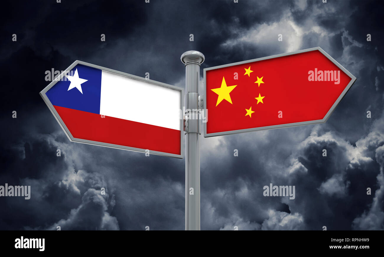 China chile flag hi-res stock photography and images - Alamy