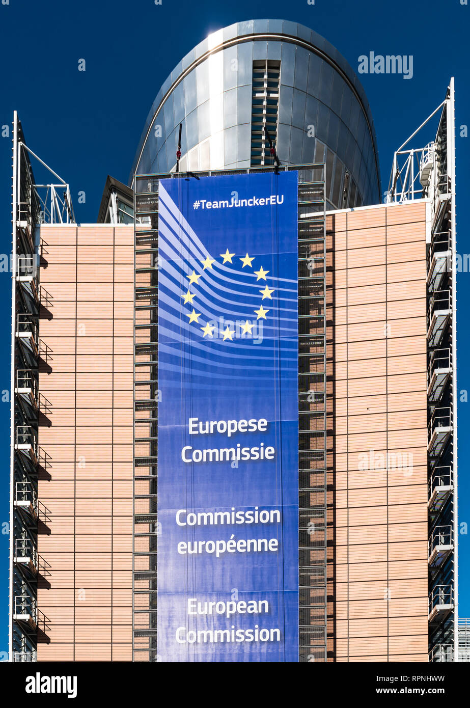 Exterior facade of the European Commission building in Brussels, Called ...