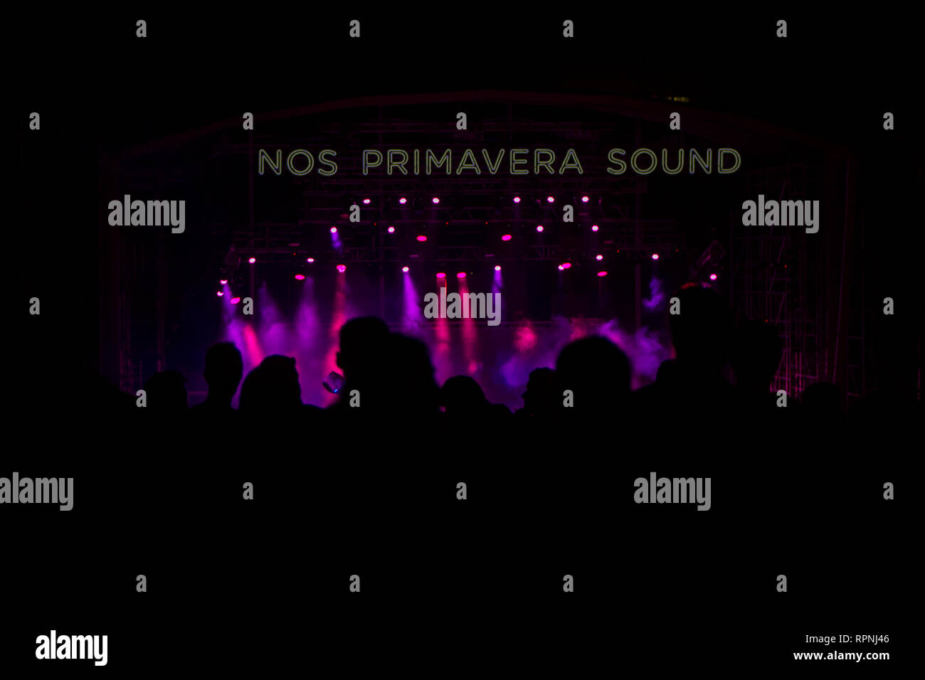 Crowd at Primavera Sound Festival at night Stock Photo - Alamy