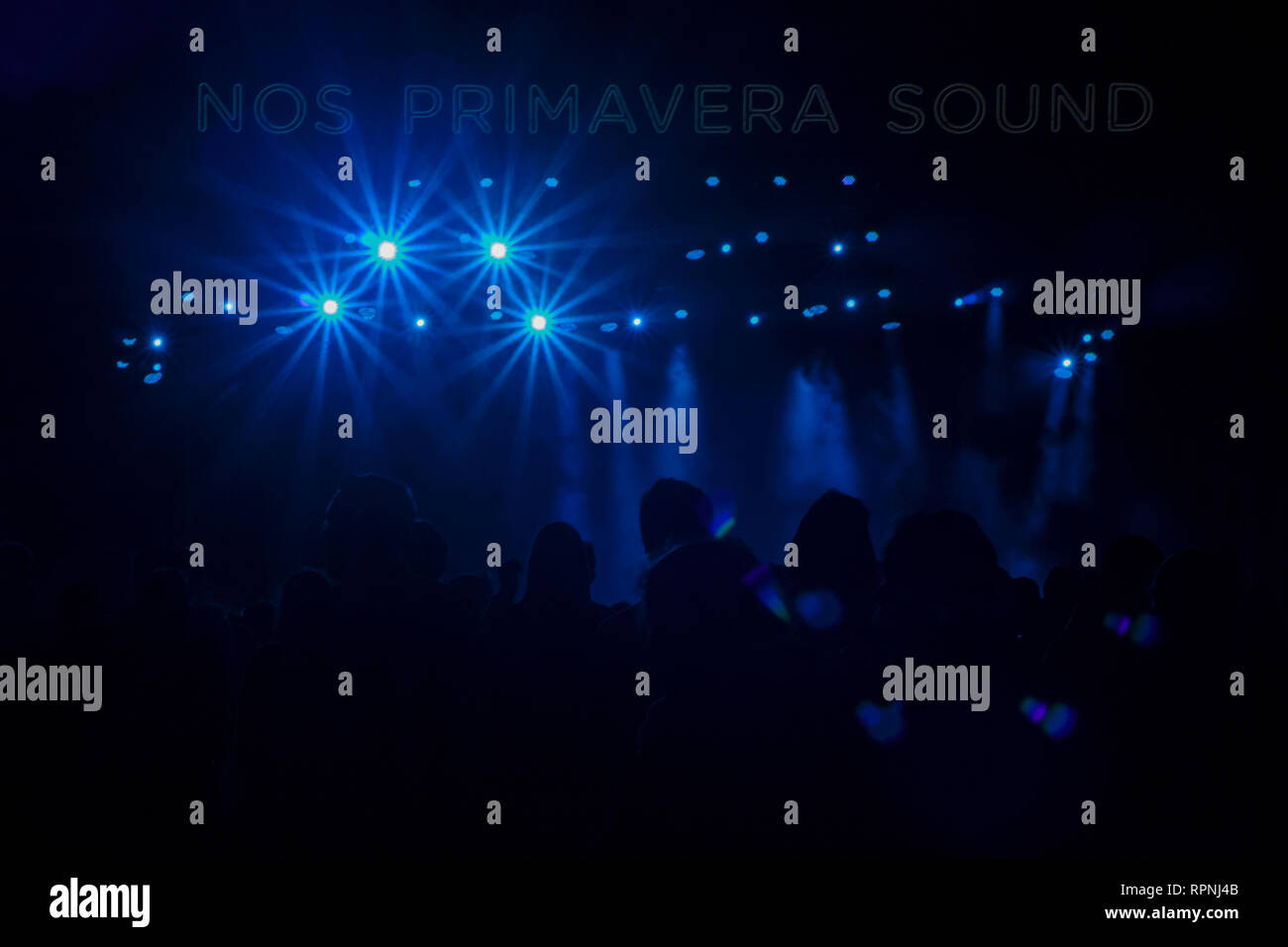 Crowd at Primavera Sound Festival at night Stock Photo - Alamy