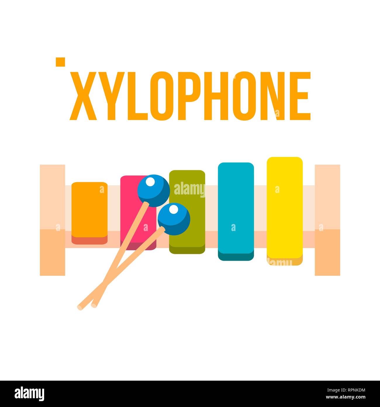 Xylophone Vector. Musical Child Instrument. Isolated Flat Cartoon ...