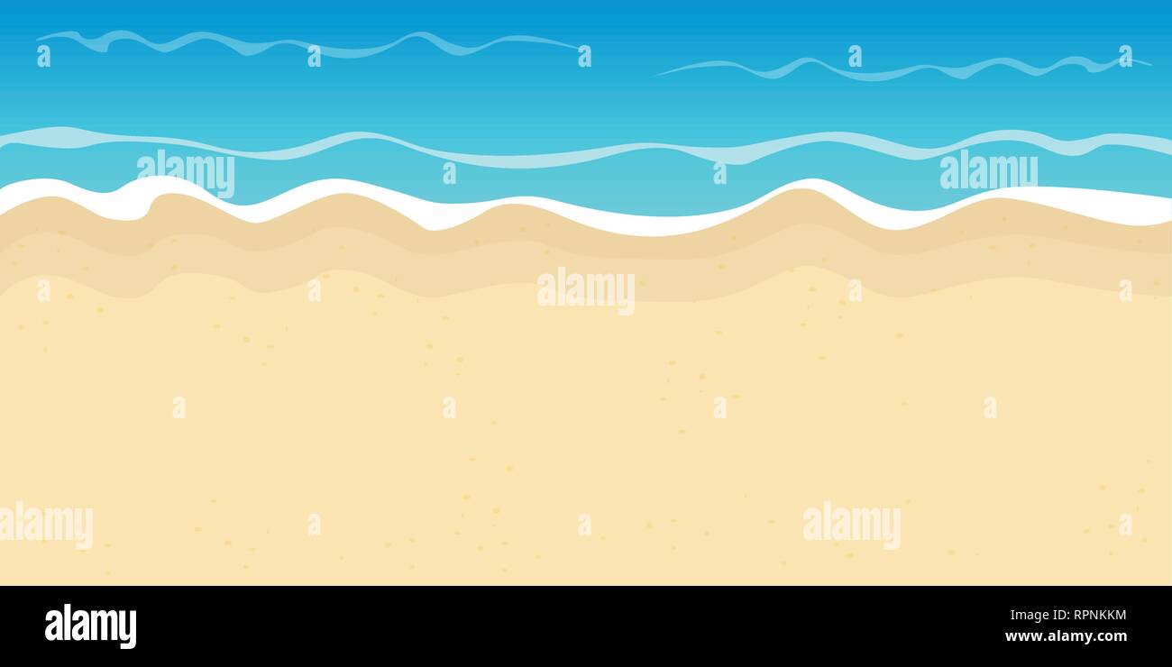 sandy beach and water summer holiday background vector illustration ...