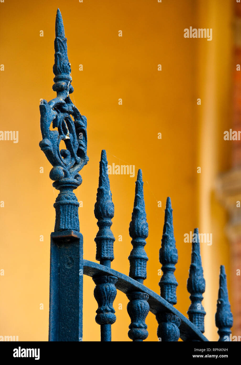 Wrought Iron Gate Detail Stock Photo - Alamy