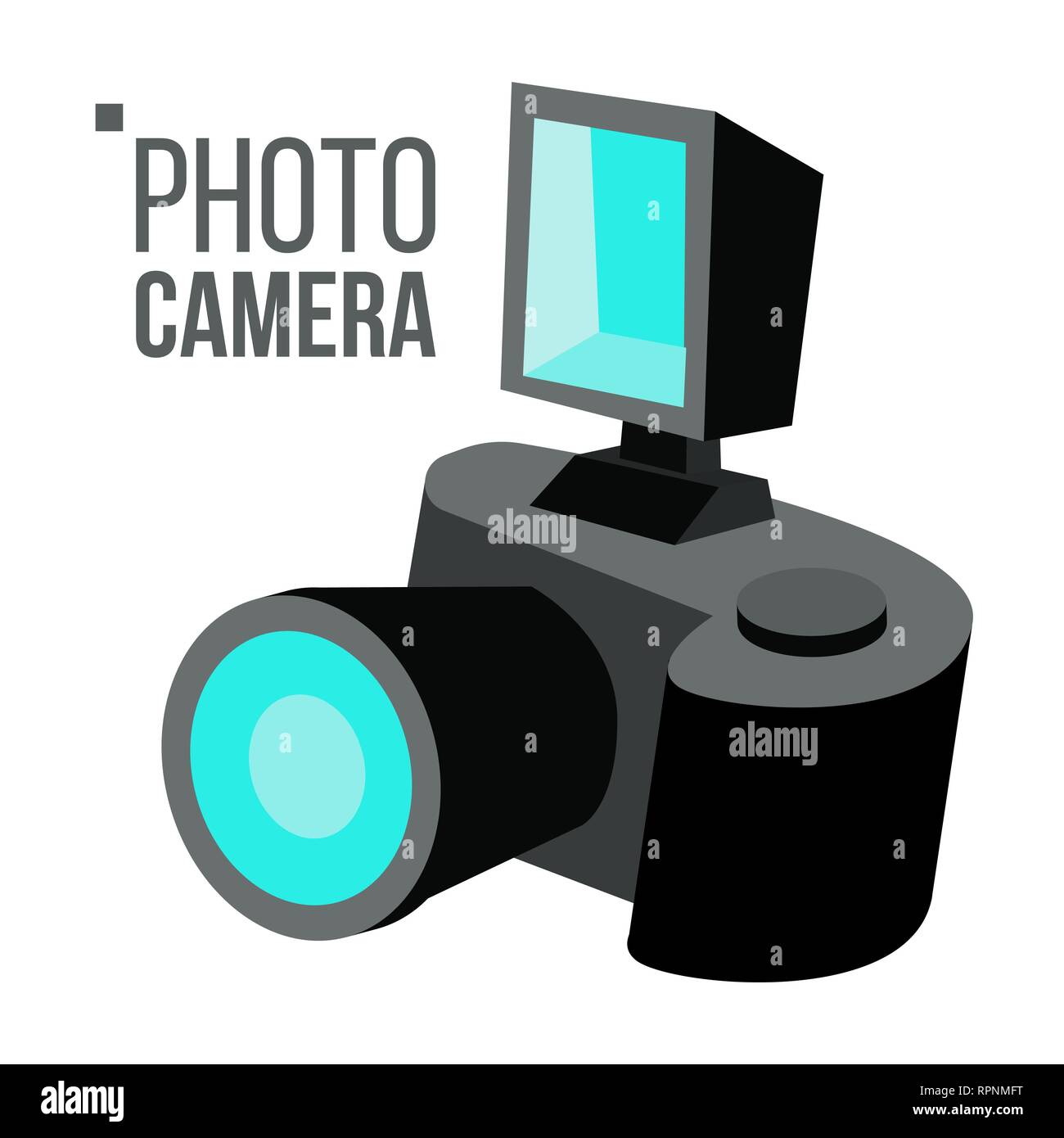 Photo Camera Vector. Simple Icon. Isolated Flat Cartoon Illustration ...
