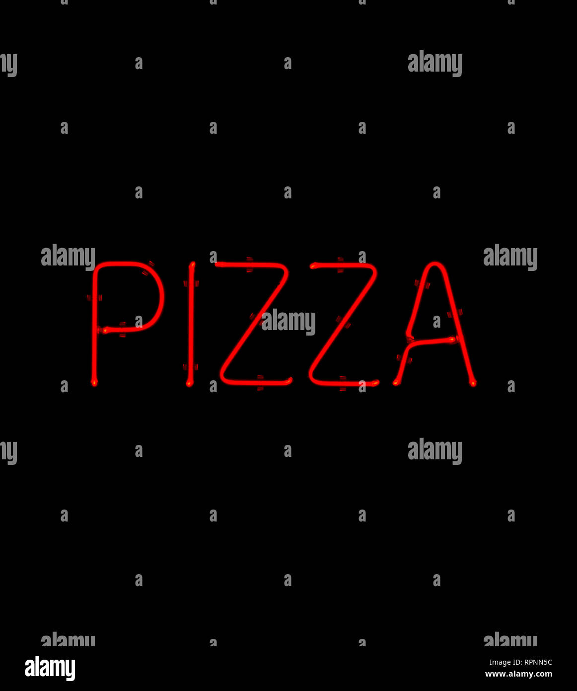 Red Neon Pizza Sign Stock Photo - Alamy