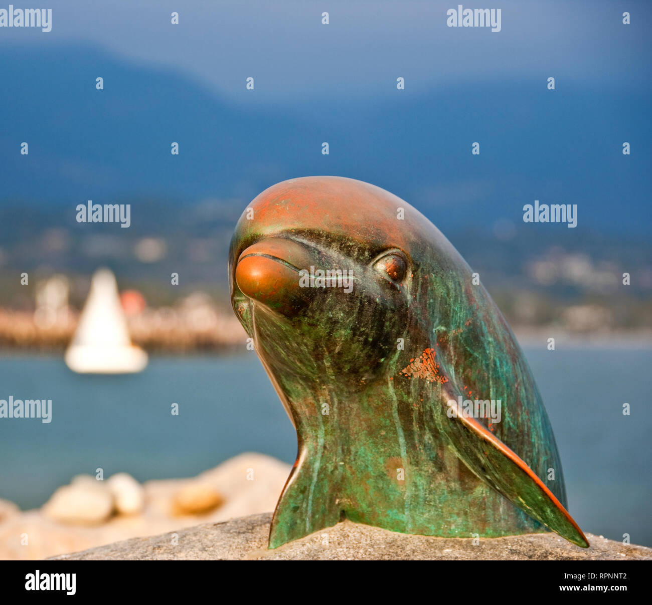 Harbor Dolphin Sculpture Stock Photo - Alamy
