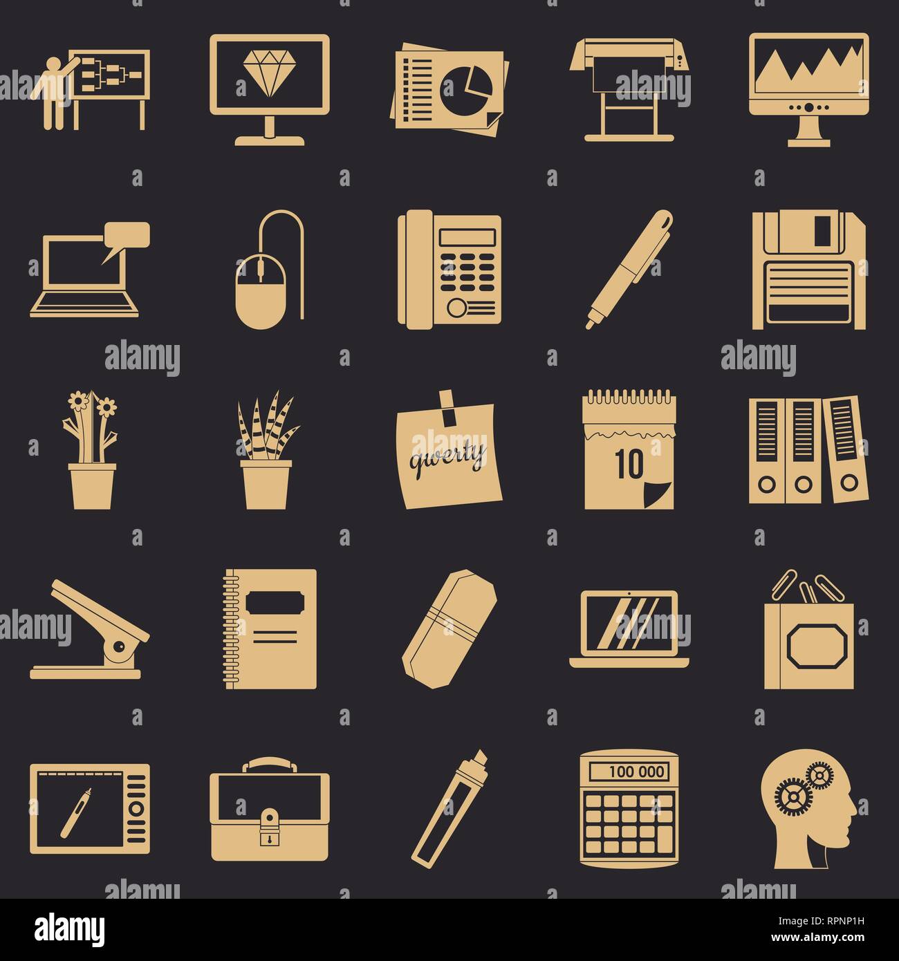Office workers icons set, simple style Stock Vector Image & Art - Alamy