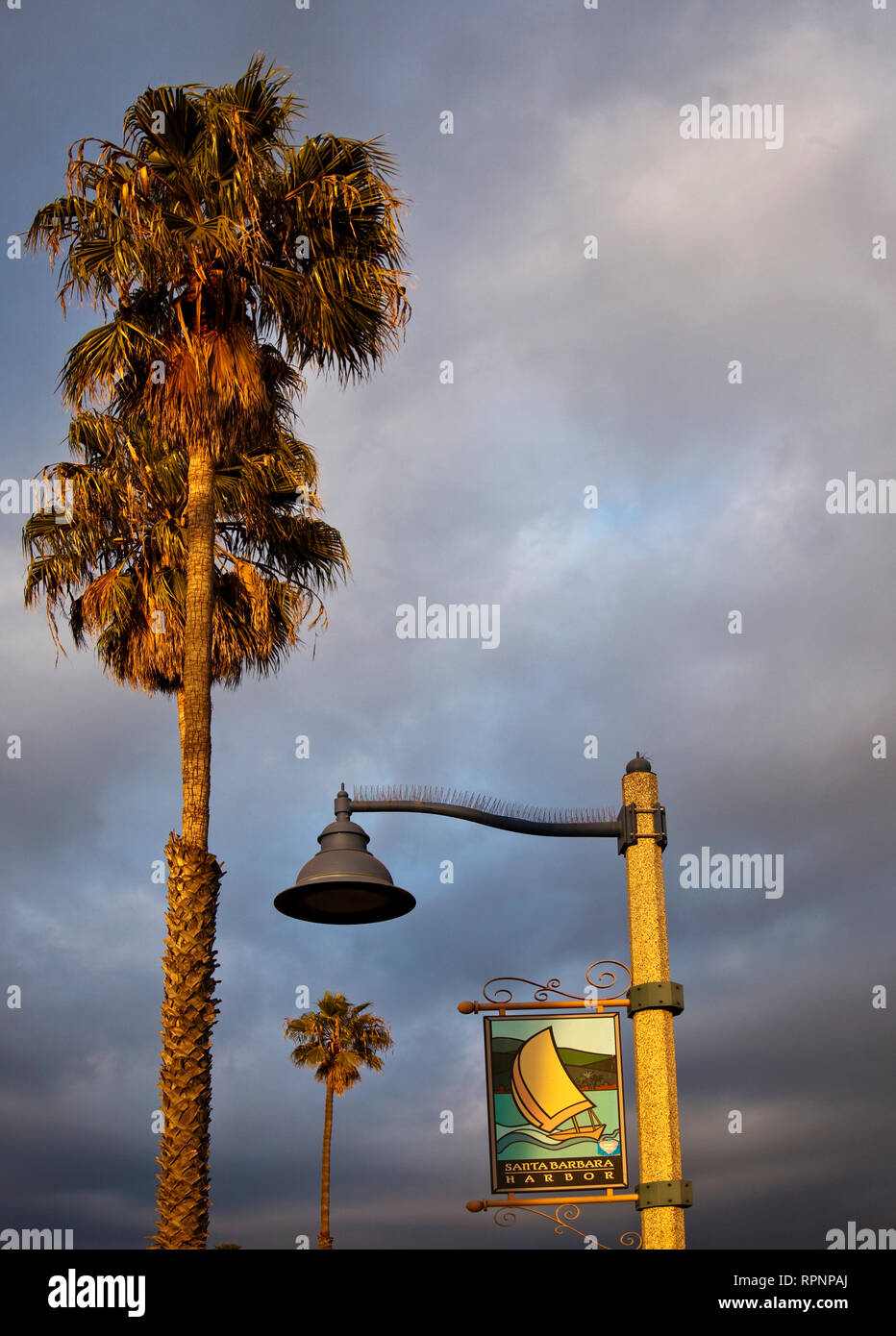 Santa Barbara Harbor Sign Stock Photo - Alamy