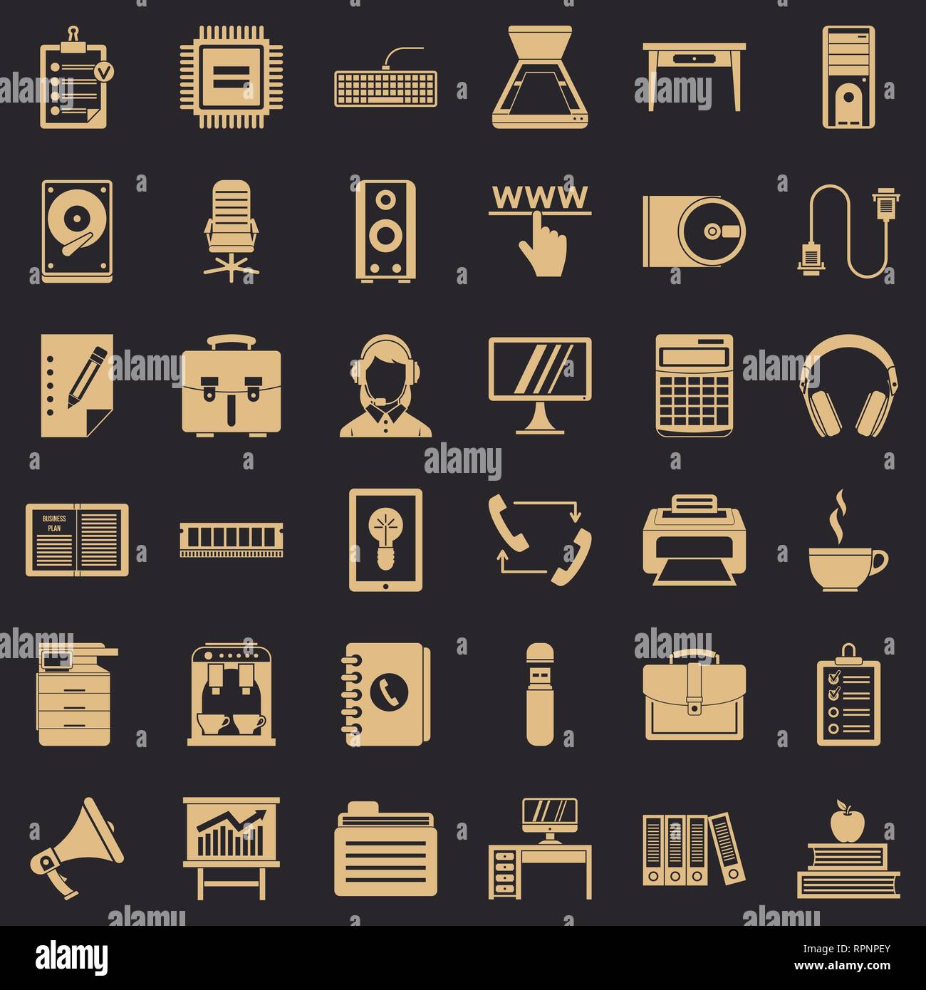 Work computer icons set, simple style Stock Vector Image & Art - Alamy