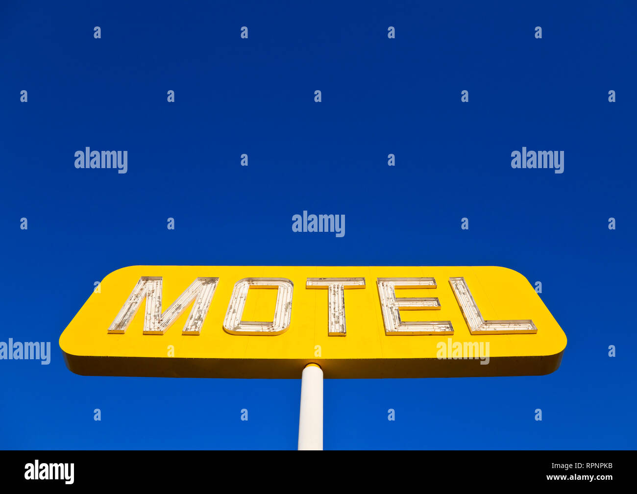 Yellow Neon Motel Sign Stock Photo - Alamy