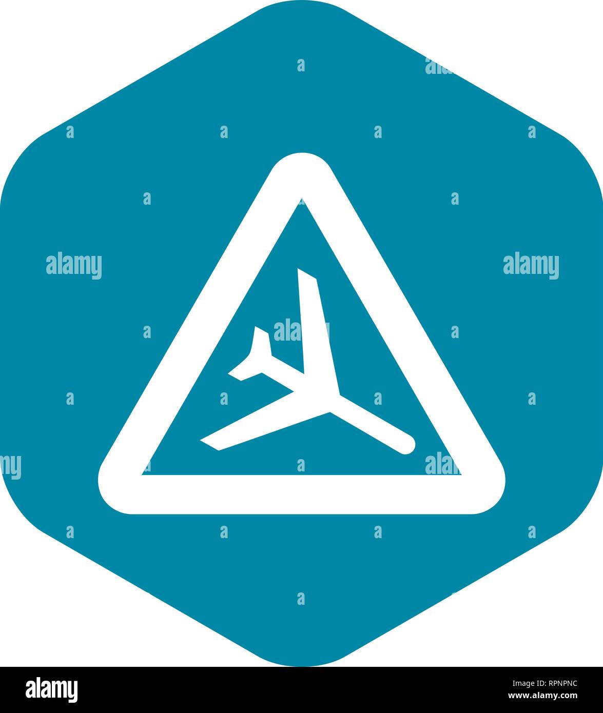 Warning sign of low flying aircraft icon Stock Vector Image & Art - Alamy