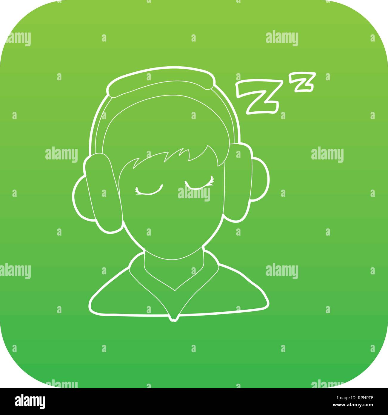 Sleeping boy icon green vector Stock Vector Image & Art - Alamy