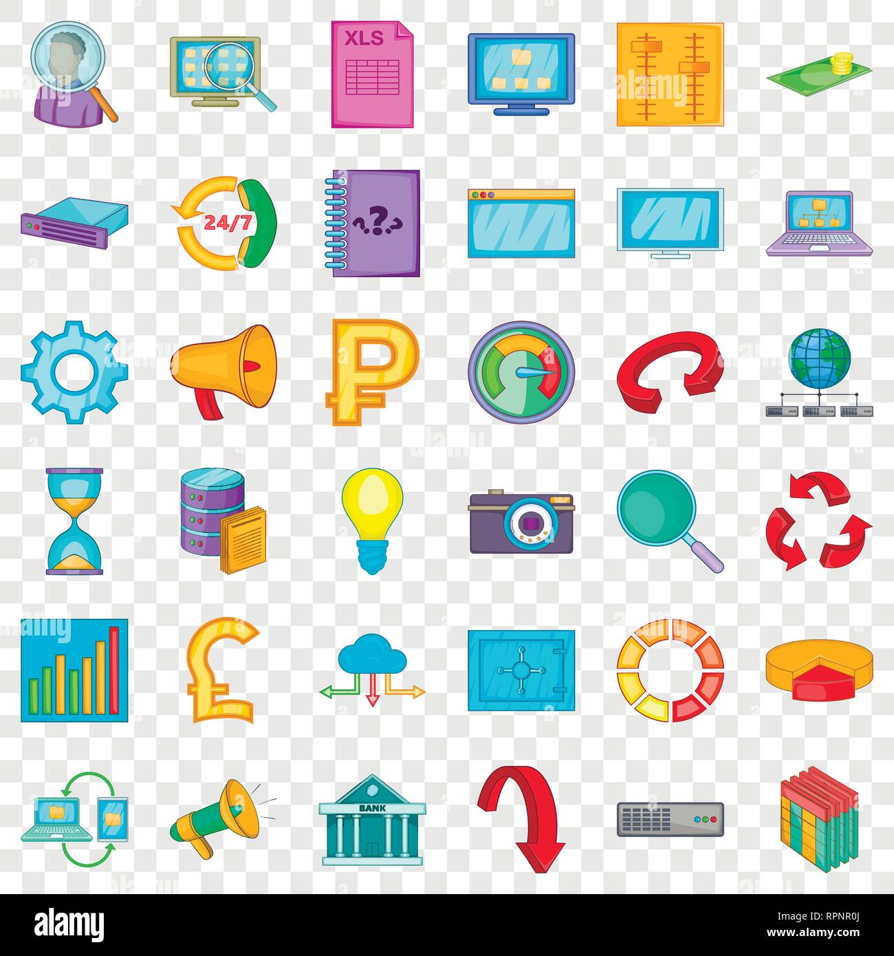 Marketing icons set, cartoon style Stock Vector Image & Art - Alamy