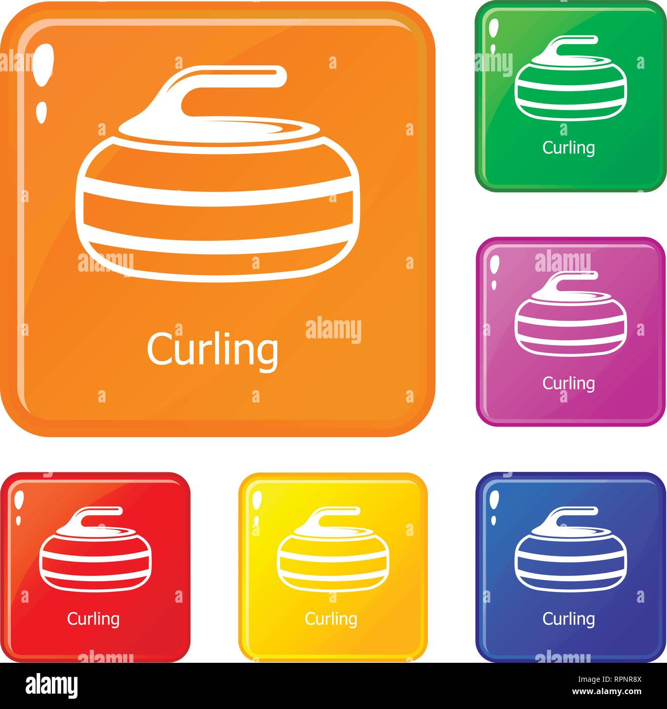 Curling icons set vector color Stock Vector Image & Art - Alamy