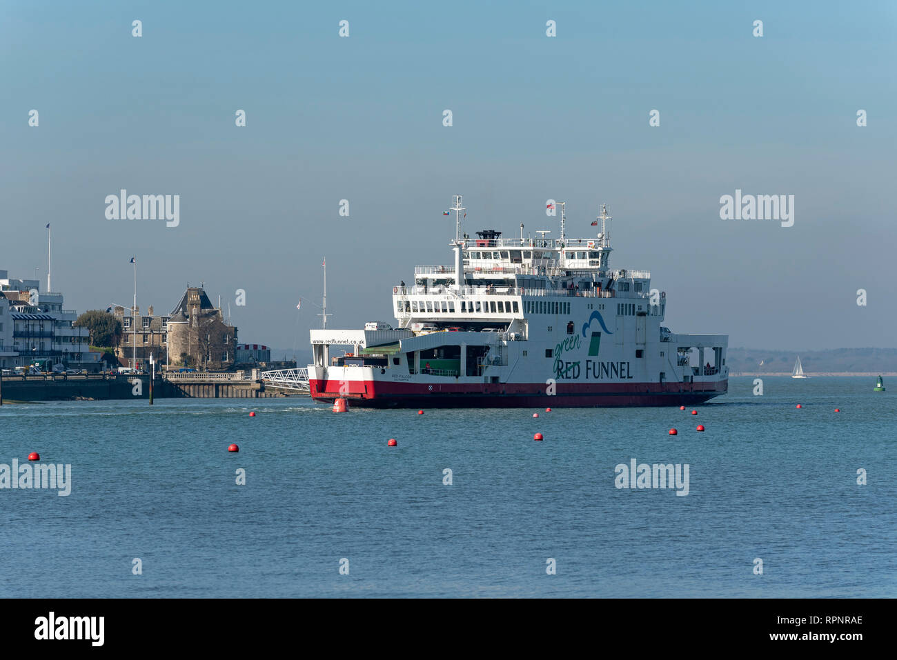 Cowes, Isle of Wight, UK, February 2019. A roll on roll off ferry ...