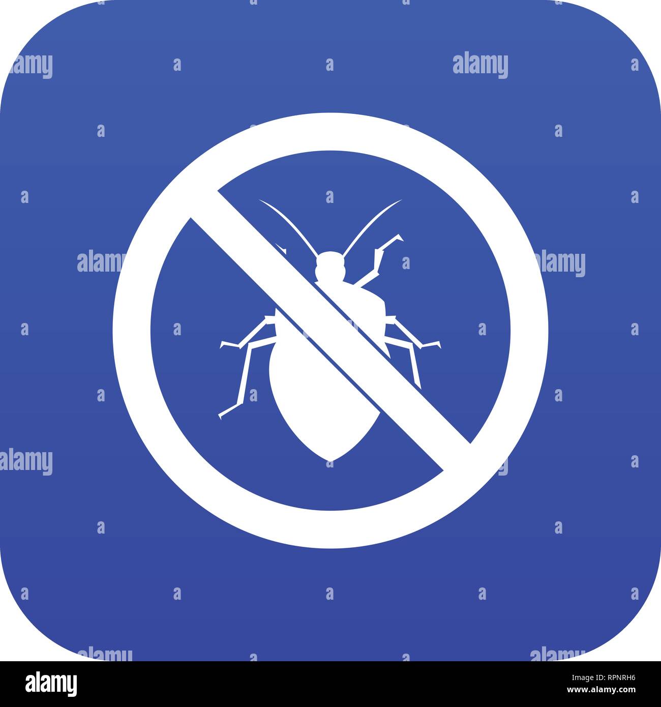 No bug sign icon digital blue Stock Vector Image & Art - Alamy