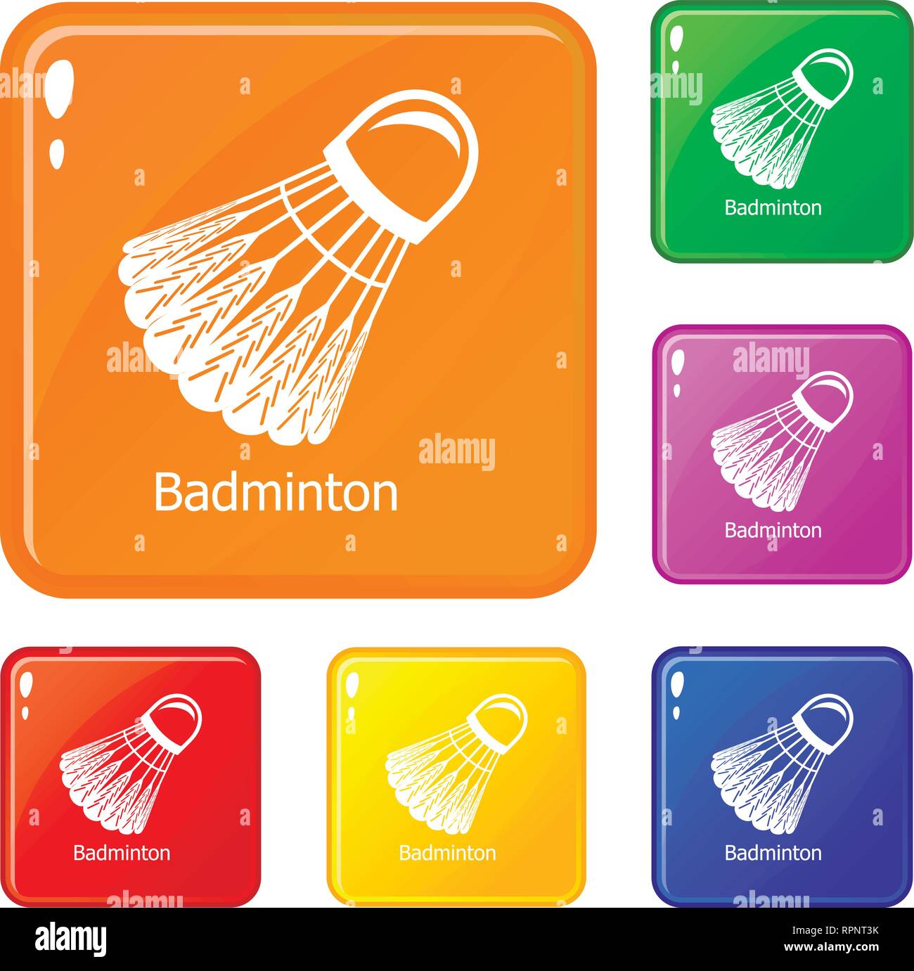 Badminton icons set vector color Stock Vector Image & Art - Alamy