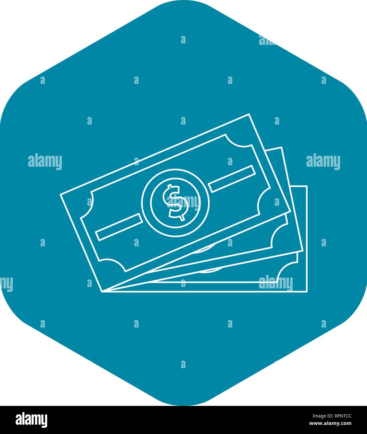 Dollar banknotes icon, outline style Stock Vector Image & Art - Alamy
