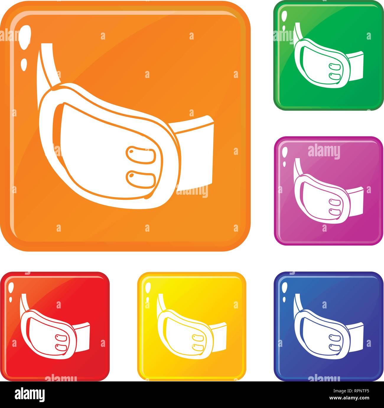 Double buckle belt icons set vector color Stock Vector Image & Art - Alamy