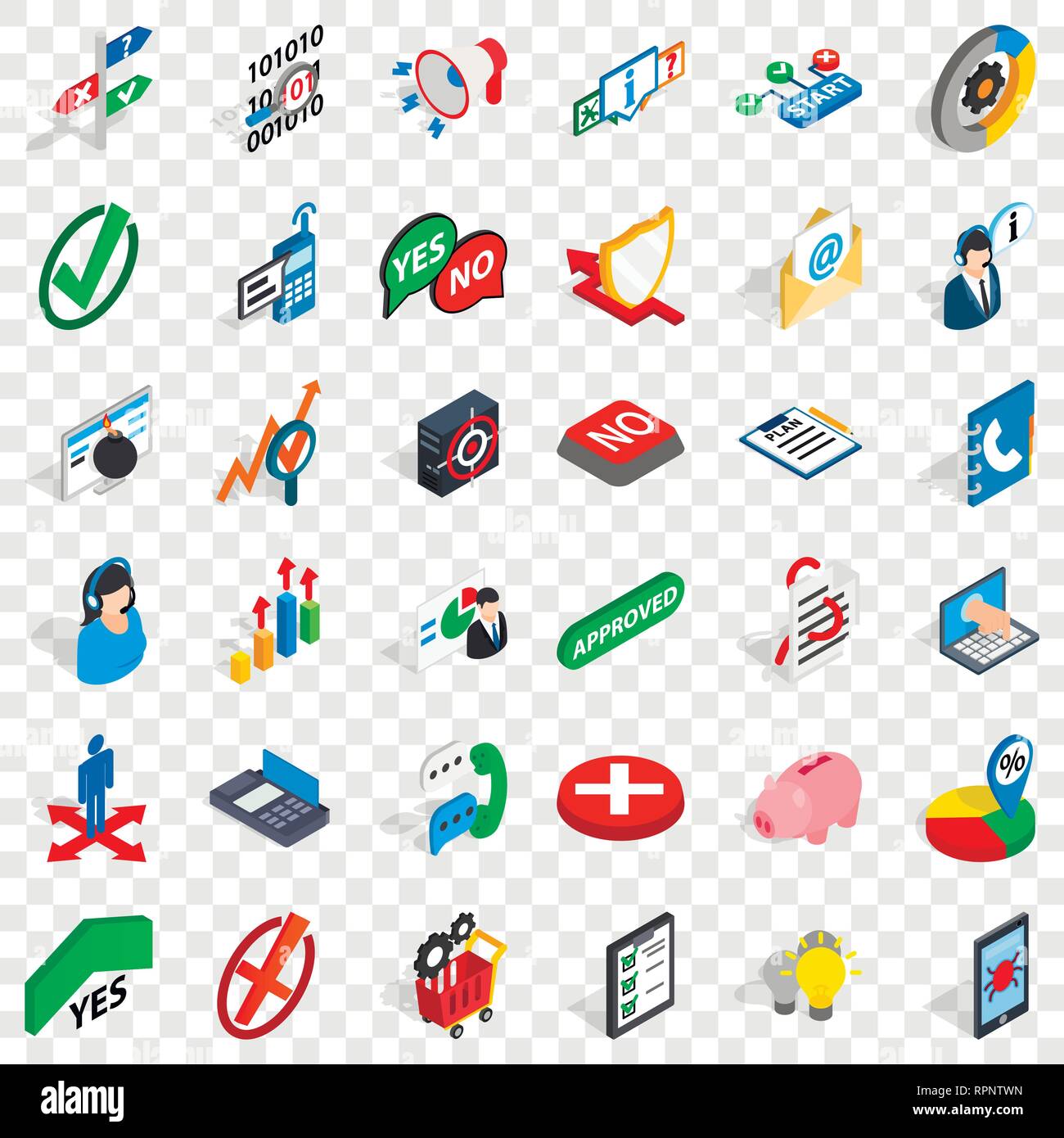 Statistics icons set, isometric style Stock Vector Image & Art - Alamy