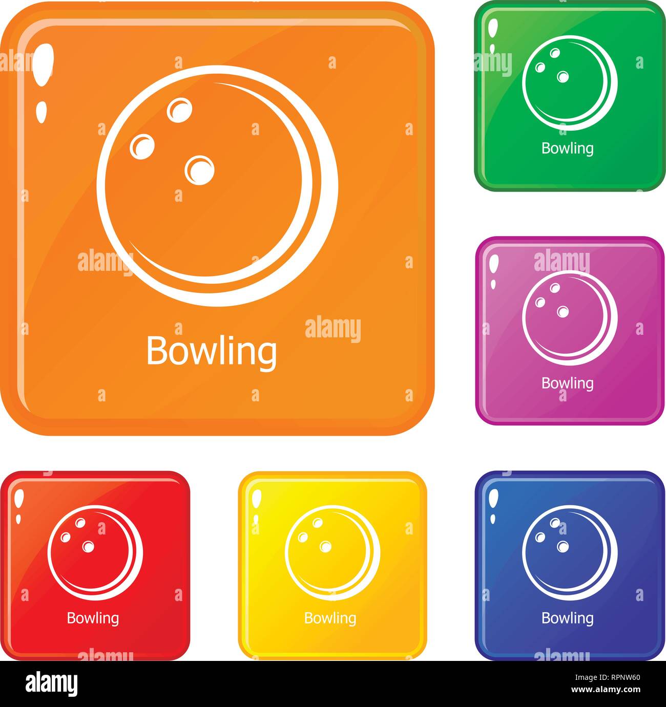 Bowling button rounded sign hi-res stock photography and images - Alamy