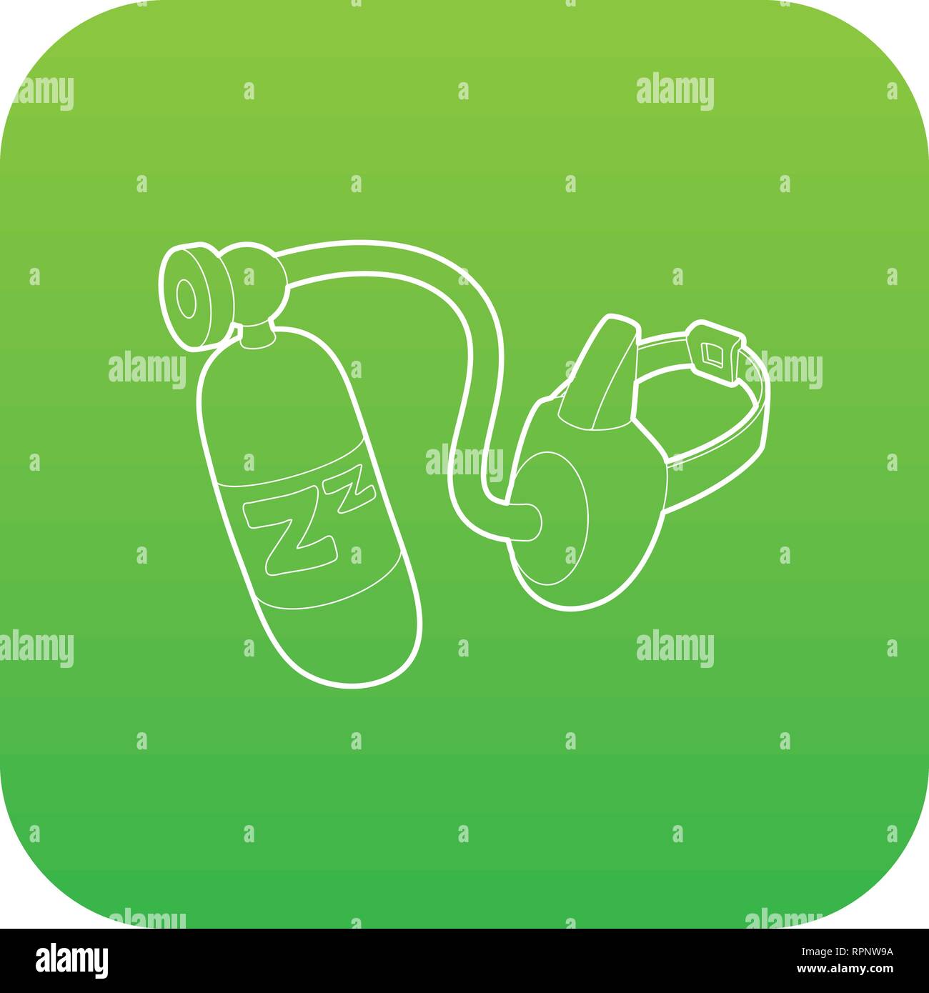 Oxygen mask icon green vector Stock Vector Image & Art - Alamy