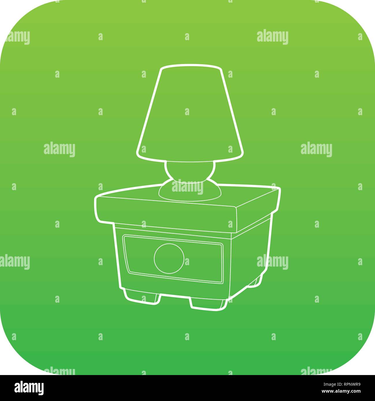 Night lamp on the nightstand icon green vector Stock Vector Image & Art ...