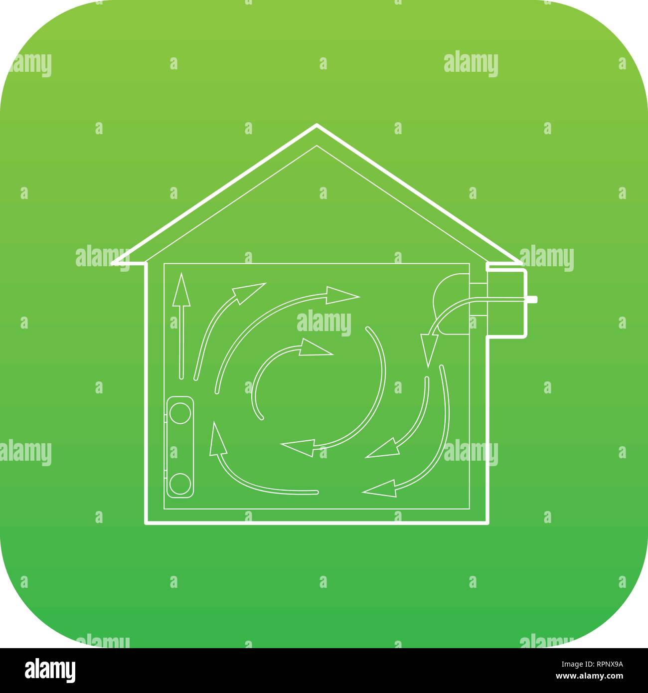Ventilated home icon green vector Stock Vector Image & Art - Alamy