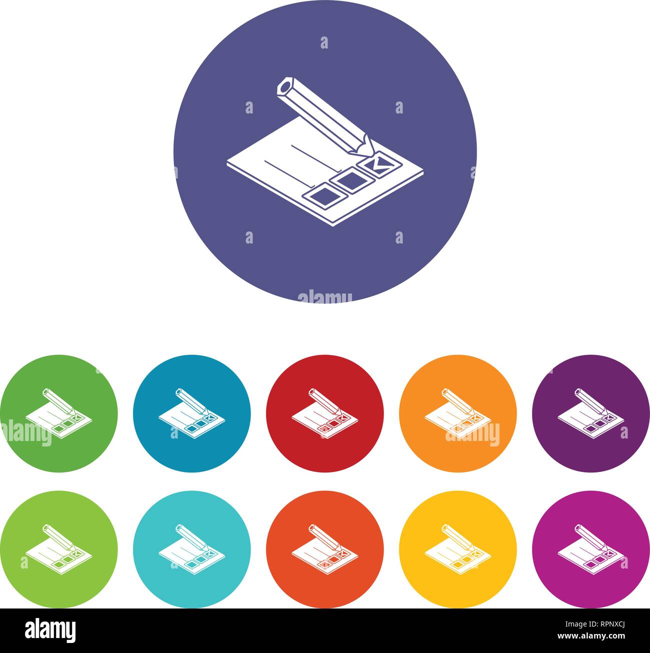 Election paper icons set vector color Stock Vector Image & Art - Alamy