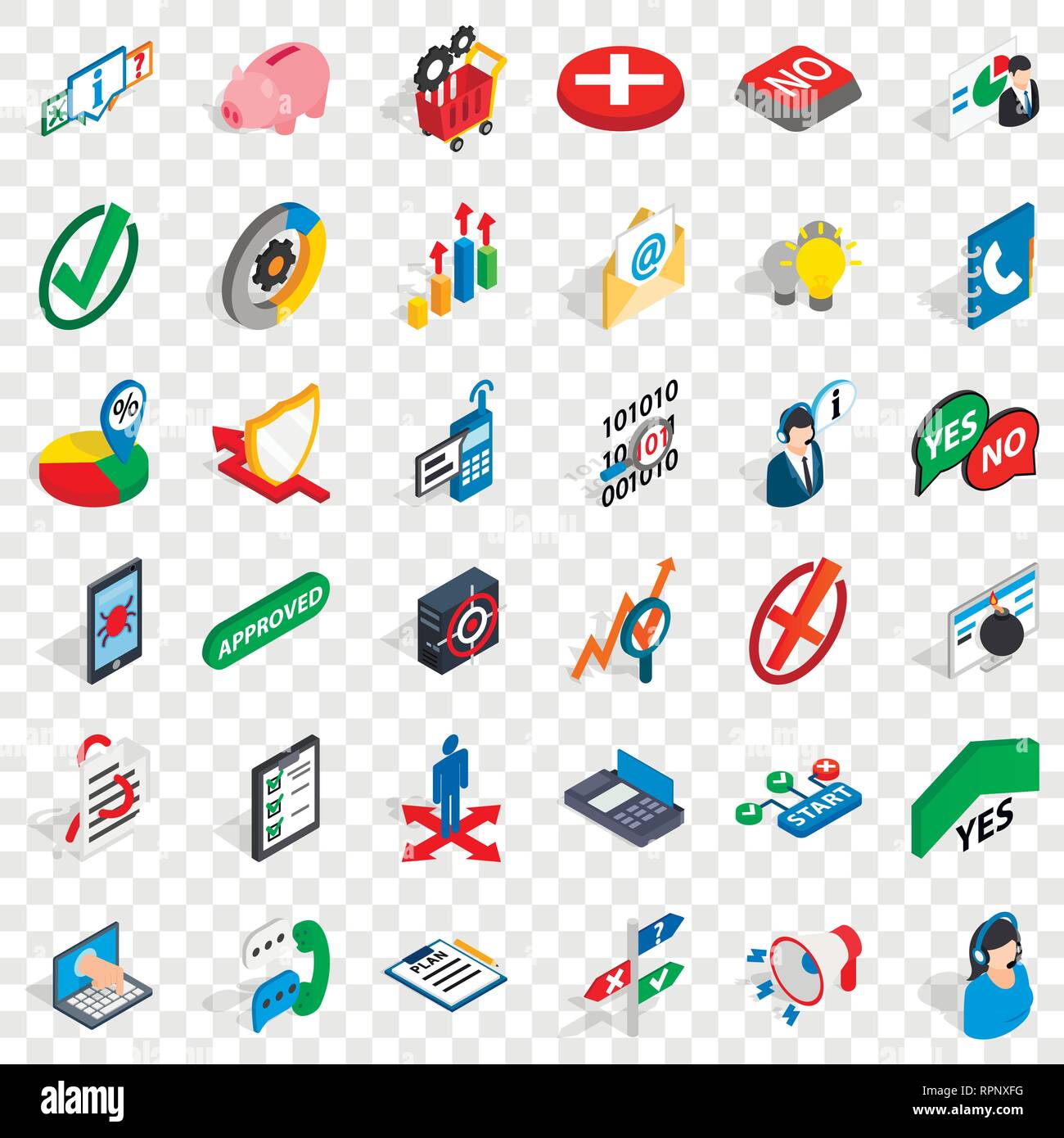 Business plan icons set, isometric style Stock Vector Image & Art - Alamy