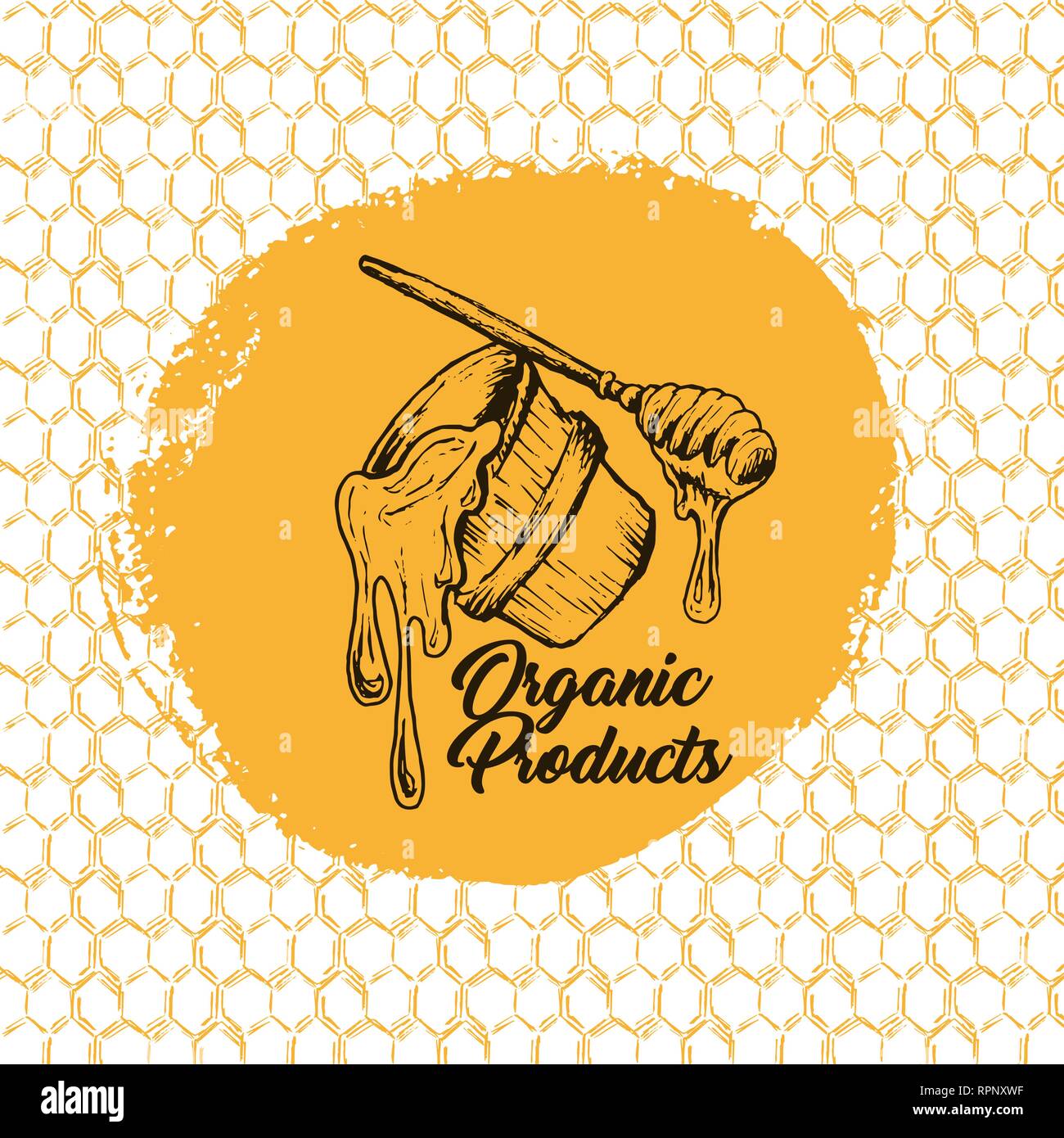 Honeycomb Illustration Vintage