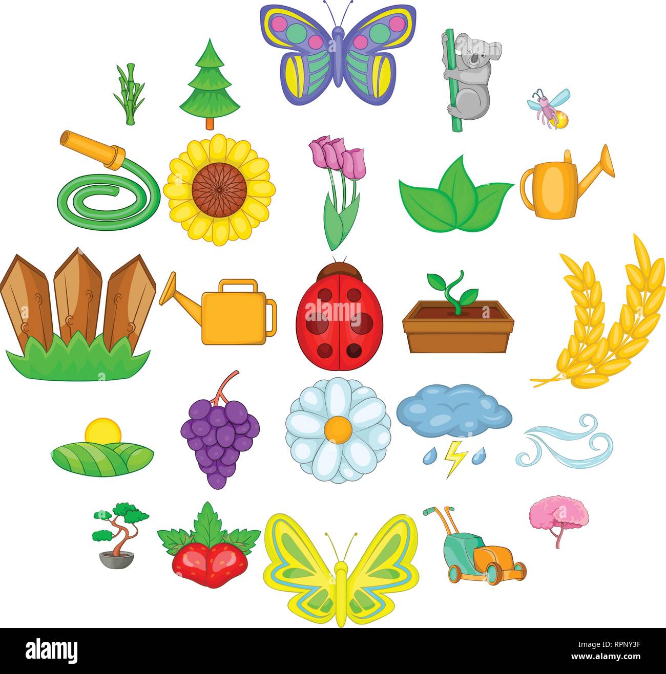 Flowering icons set, cartoon style Stock Vector Image & Art - Alamy