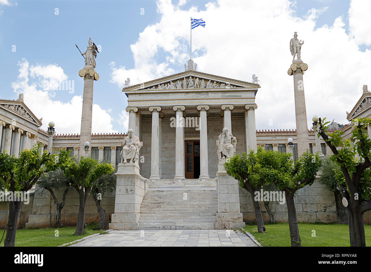 Main building of the Academy of Athens, Greece Stock Photo - Alamy