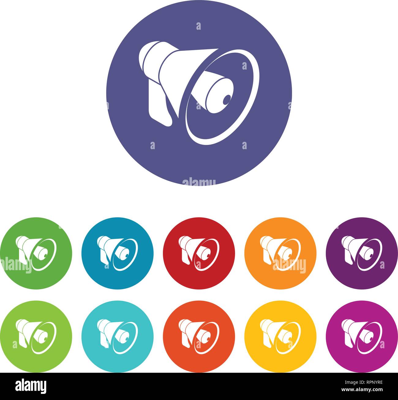 Hand speaker icons set vector color Stock Vector Image & Art - Alamy
