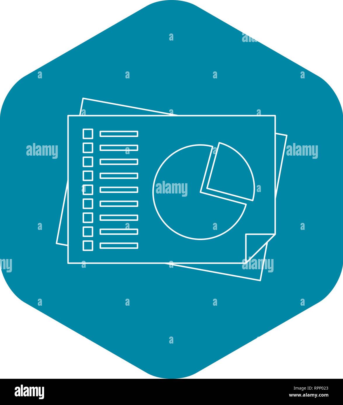 Sheets of paper with charts icon, outline style Stock Vector Image ...