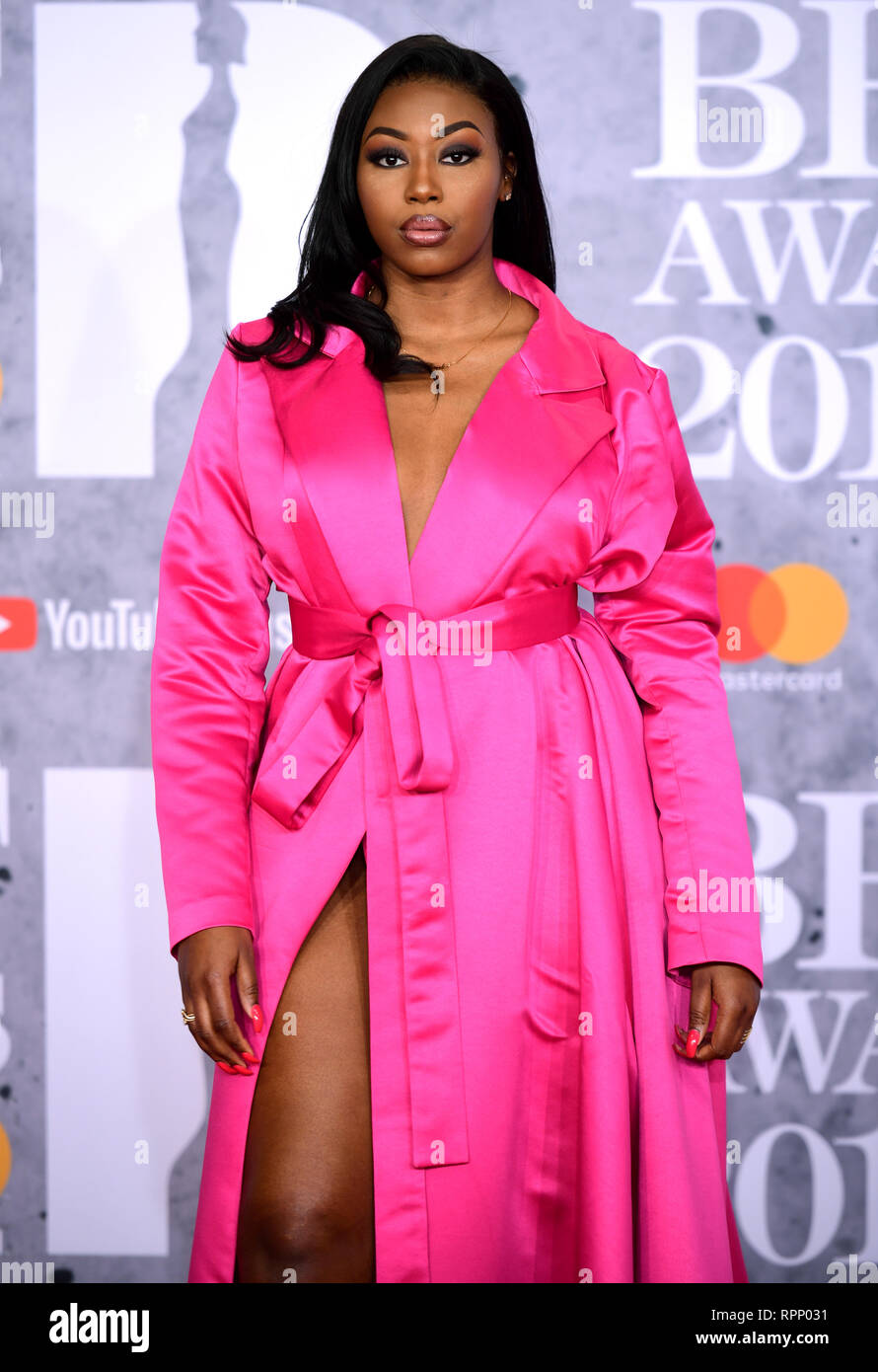 Ms Banks attending the Brit Awards 2019 at the O2 Arena, London Stock ...