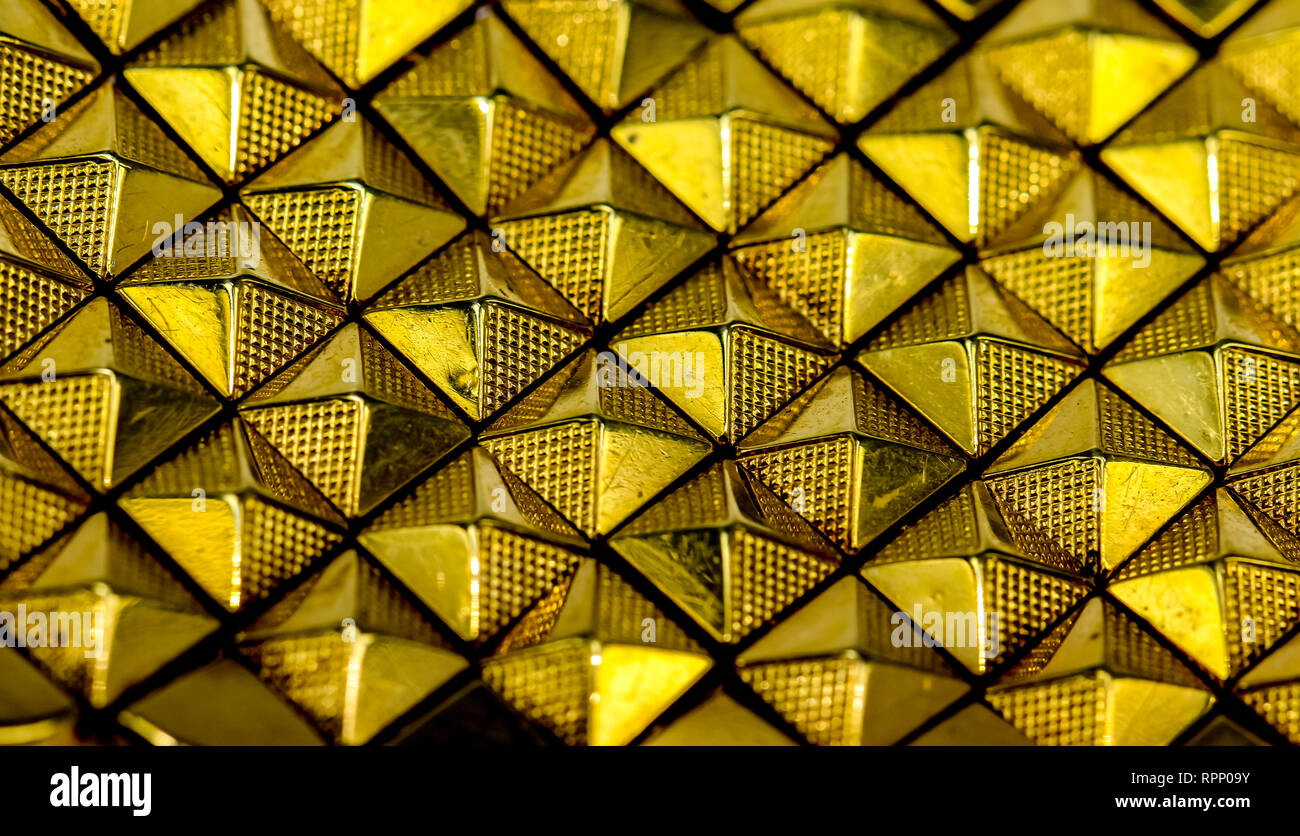 gold pyramid pattern texture golden background Stock Photo - Alamy
