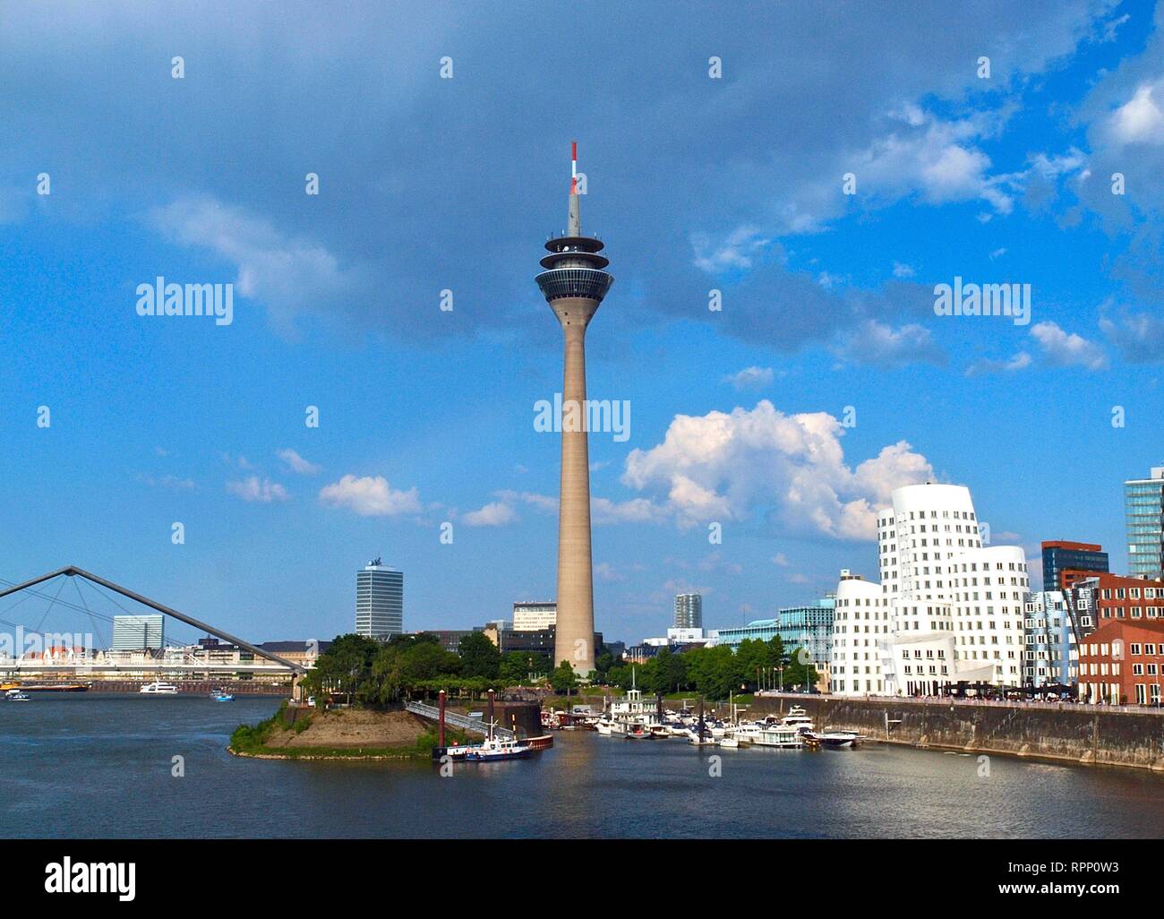 Gehry building at the media harbor of Duesseldorf in Germany Stock ...