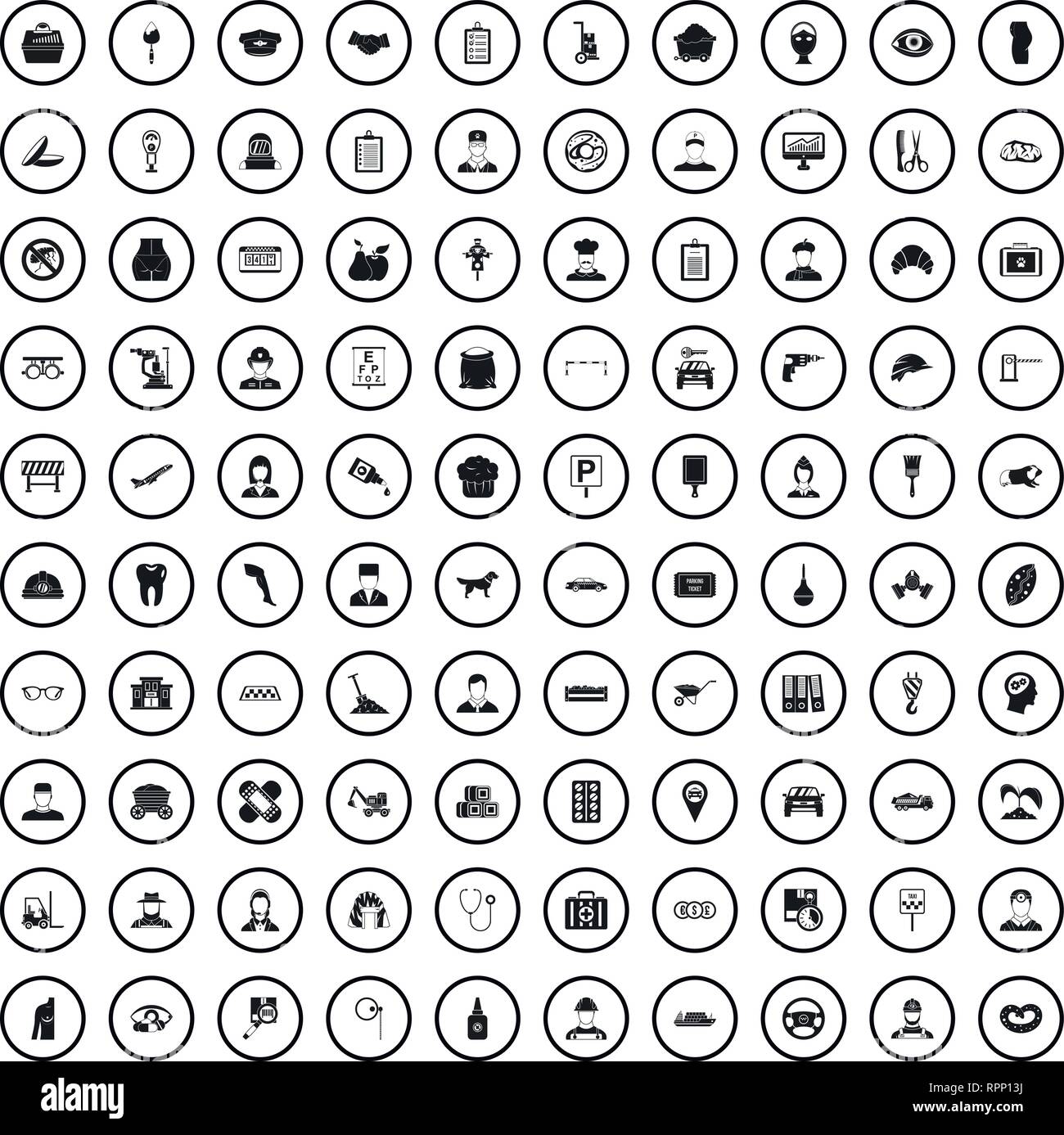 100 favorite work icons set, simple style Stock Vector Image & Art - Alamy