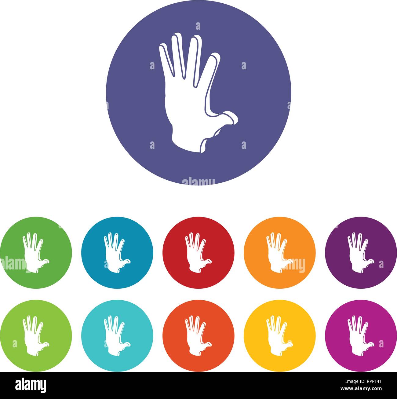 Election greeting hand icons set vector color Stock Vector Image & Art ...